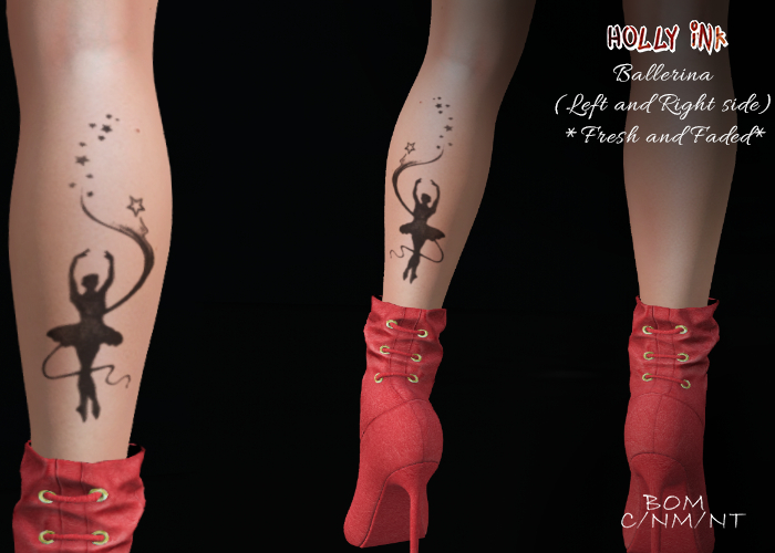 Second Life Marketplace - Holly Ink - Ballerina BoM tattoo